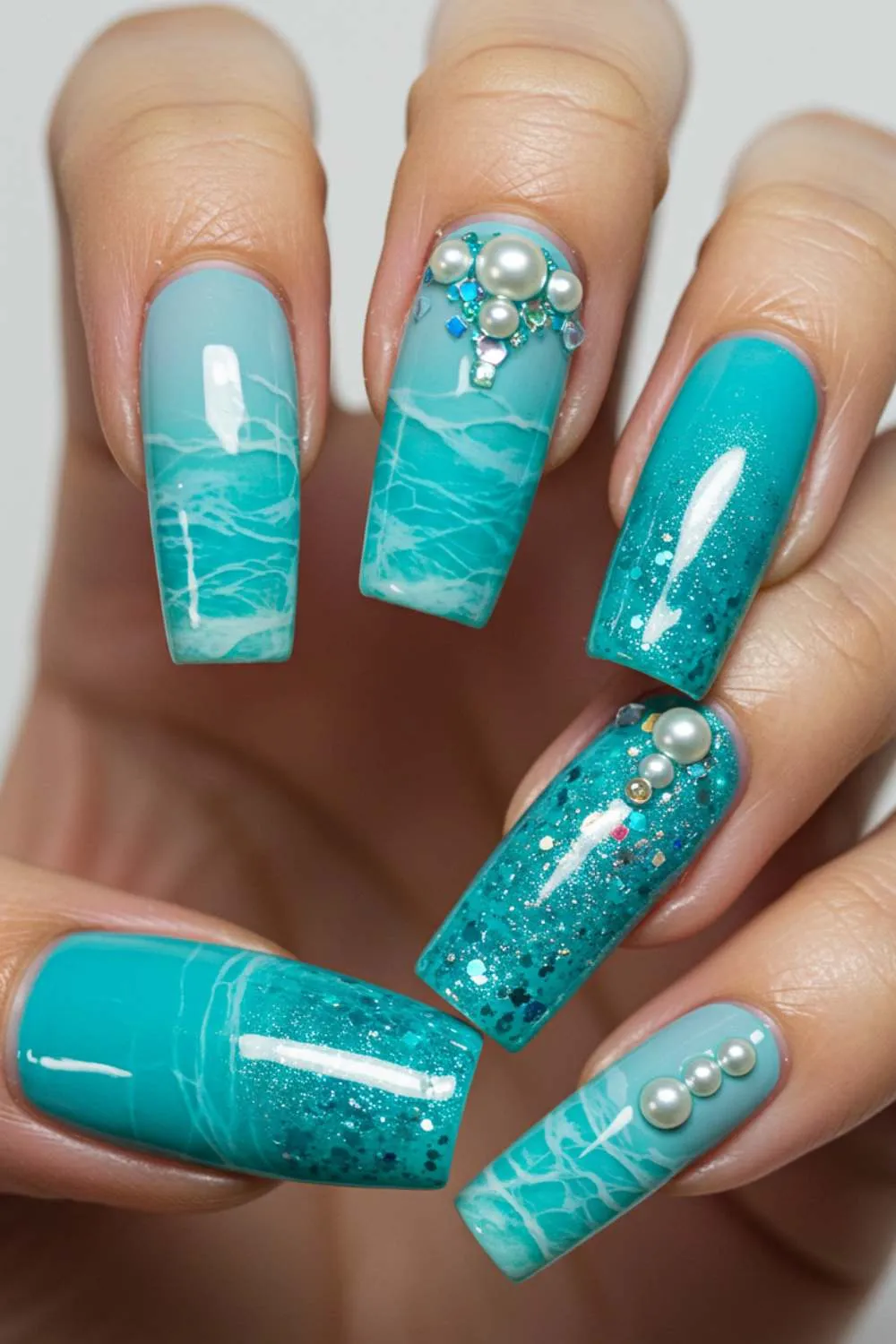 How These 25 Turquoise Nail Designs Can Transform Your Look